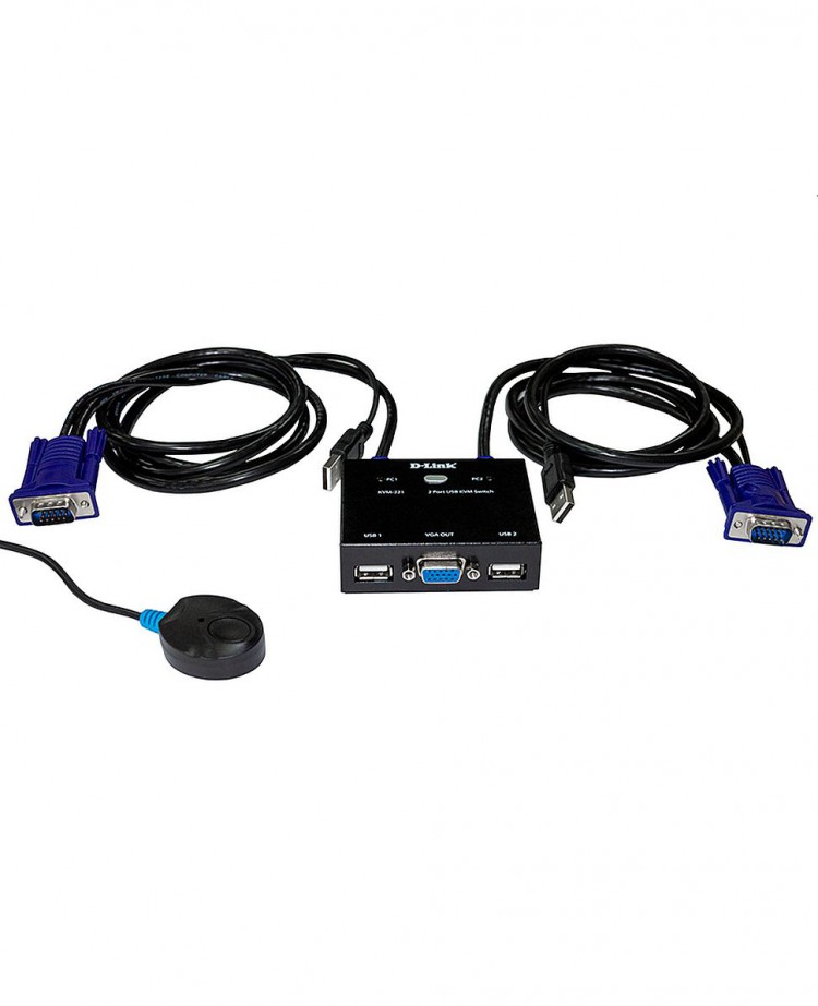 Переключатель KVM 2-портовый D-Link KVM-221 с портами VGA и USB купить ...